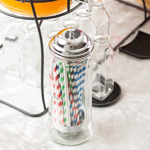 Clear Glass Straw Dispenser - Abraham Distributors Ltd
