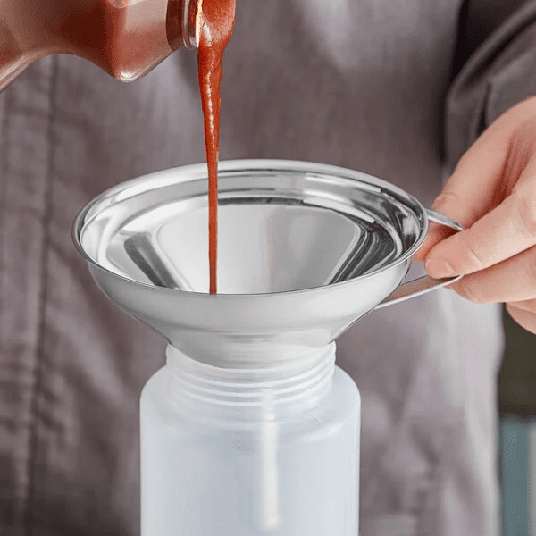 12 oz. Stainless Steel Wide Mouth Funnel with Handle - Abraham ...