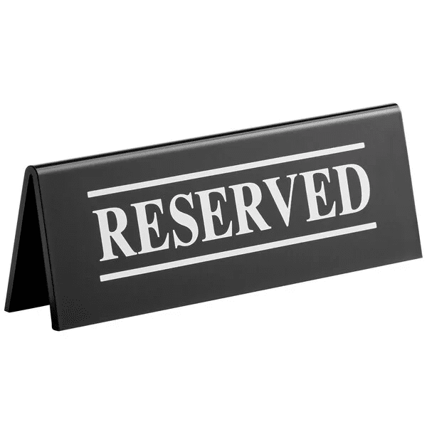 Plastic Double-Sided "Reserved" Sign - Abraham Distributors Ltd