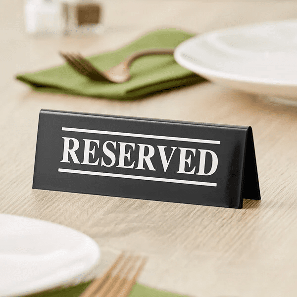 Plastic Double-Sided "Reserved" Sign - Abraham Distributors Ltd